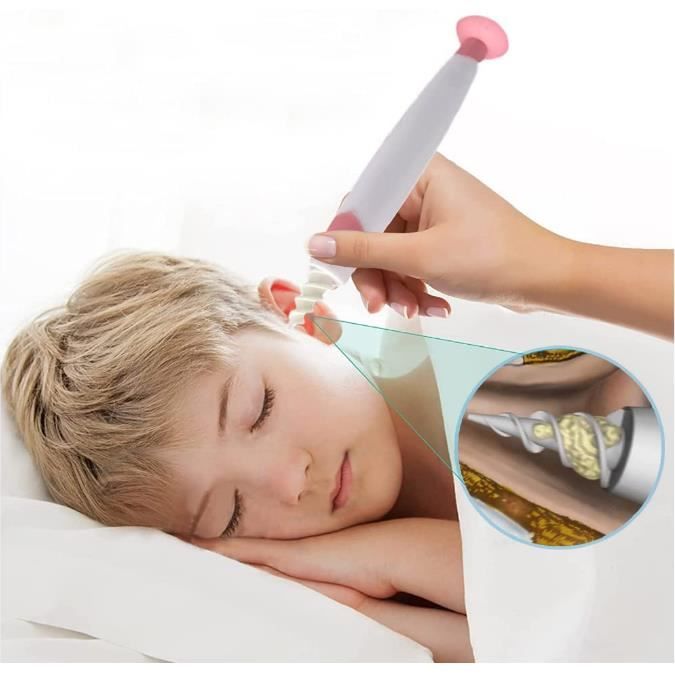 Spiral Ear Cleaner Avec Ventouse Cire d Oreille Remover Ear Cleaning Kit Avec 16 Embouts de Remplacement Lavables en Silicone. Cdiscount Au quotidien