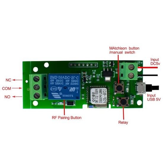 Relais WiFi Module Ewelink 5-32V WiFi bricolage commutateur sortie ...