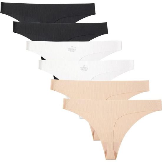 String Femme Tanga Lot de 6 Sexy Floral sans Couture Ultra-Soyeux ...