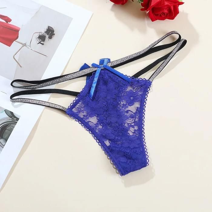 String Sexy en Dentelle Ajourée, Culotte Tanga Taille Basse, Sous ...