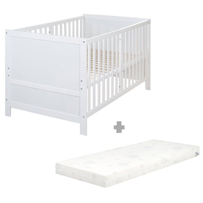 Lit Bébé Évolutif ROBA EASY SLEEP 70 x 140 cm + Matelas Roulé + Kit de ...