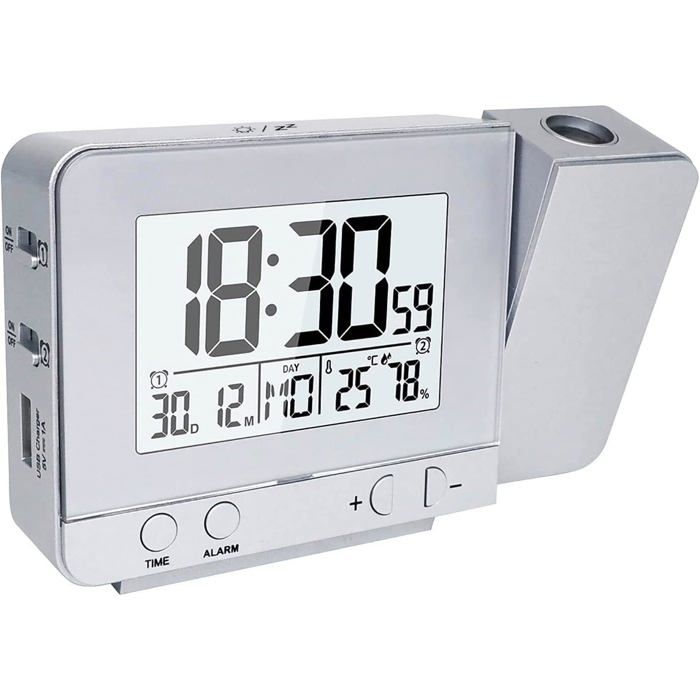 Houkiper LED Projector Clock, Digital Alarm Clock Projection Alarm ...