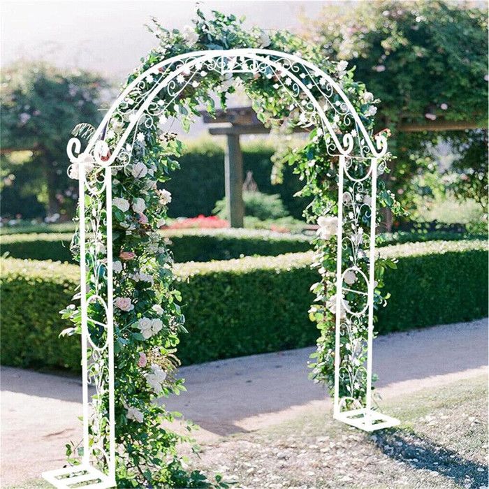 Arche de Mariage en Métal Blanc - 220x30x240cm - pour Décoration de ...
