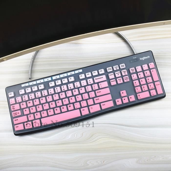 Rose dégradé-Logitech-Juste de clavier en silicone pour ordinateur de ...