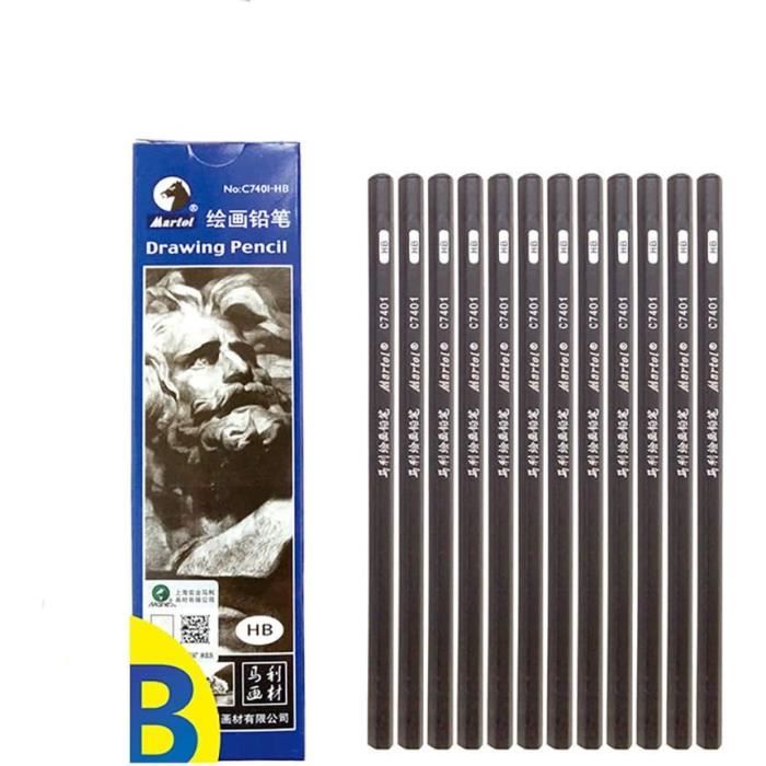 Crayon À Esquisse, Crayon À Dessin Professionnel, Crayon Spécial Pour Débutant Art-Charcoal (Hb ...