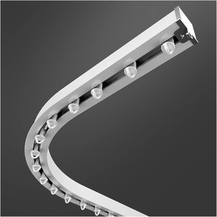 Rail de Rideau Blanc Paravent Tringle à Rideau Caché Alliage d ...