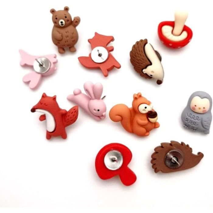 Punaises Murales, Lot de 50 Punaises Décoratives en Forme de Animaux ...