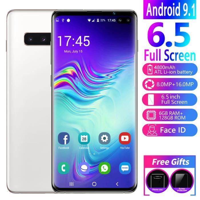 S10+4G 6 "3 Android 9.1 6GB RAM 128GB ROM MTK6595 GPS WiFi téléphone Mobile9(BLANC - Cdiscount ...