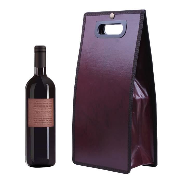 Sacs de vin de vin Coffrets cadeaux vin rouge Pliable Sac en cuir ...