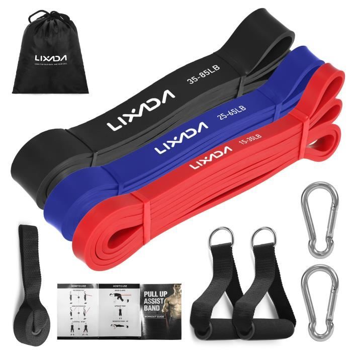 Elastique musculation,ensemble d'élastiques de résistance,avec poignées ...