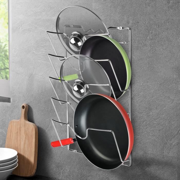 Porte Pot Couvercle mural - Pot Couvercle Marmite Cuillère Plateau ...