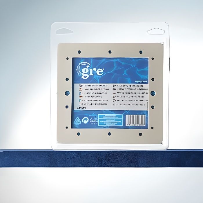 Joint double de skimmer - GRE - Standard 20,5 x 19,5 cm - Blanc - Joint ...