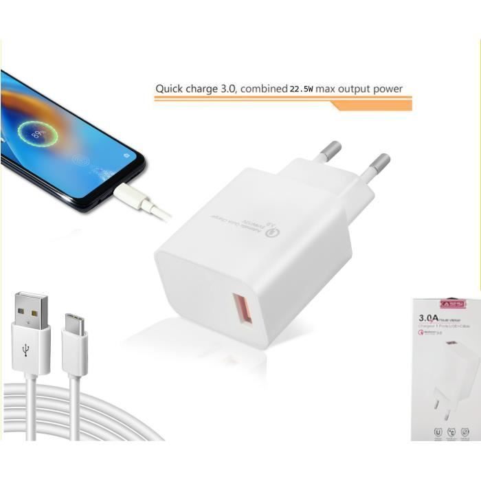 Chargeur Secteur Charge Super Rapide 22,5w 3A Pour Honor X6a HONOR X7A ...