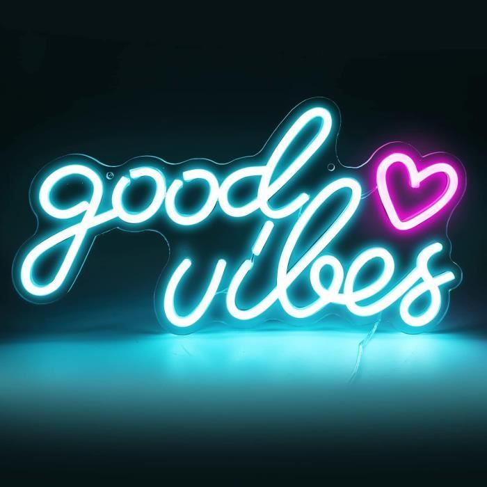 Good Vibes Panneau Néon Led Personnalisé Pour Décoration Murale ...