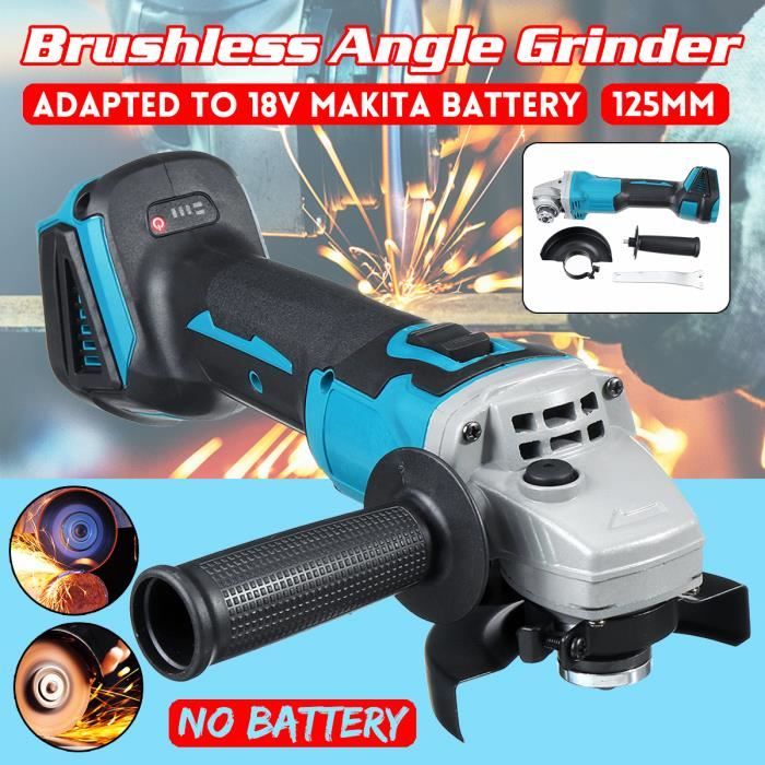 TEMPSA 800W Sans fil Brushless Meuleuse d'angle Disqueuse 125mm Pr 18V Makita Batterie ...