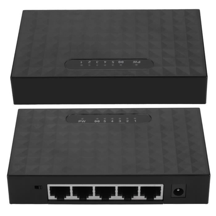 TMISHION Commutateur réseau 10 / 100Mbps 5 ports Fast Ethernet LAN RJ45 Vlan Network Switch ...