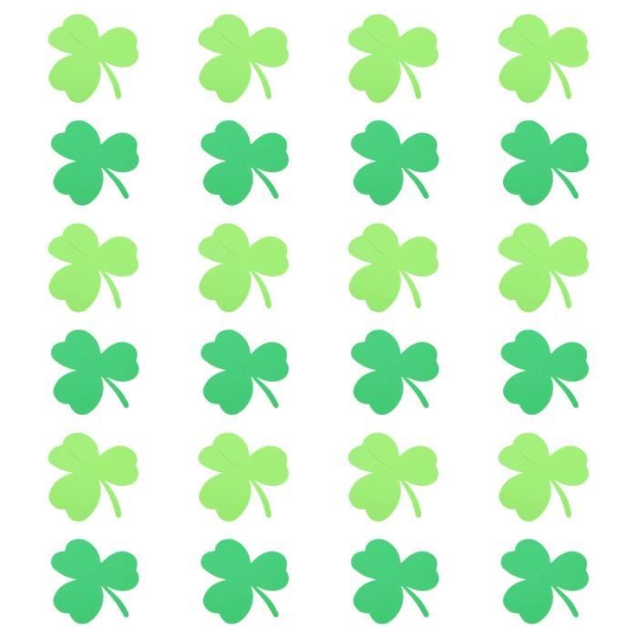 24Pcs St. Patricks Day Green Shamrock Trèfle Stickers Mousse Autonome ...