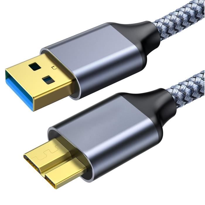 Câble Micro Usb 3.1 1M, Câble Disque Dur Externe Usb À Fiche Vers Micro ...