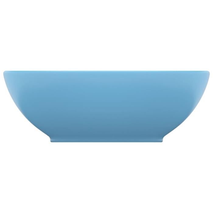 PAL Lavabo ovale de luxe Bleu clair mat 40x33 cm Céramique ...
