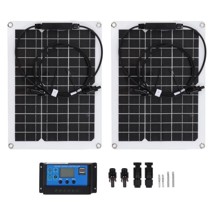 YOSOO Panneau solaire monocristallin flexible Kit de Panneau Solaire Portable Monocristallin 30W ...