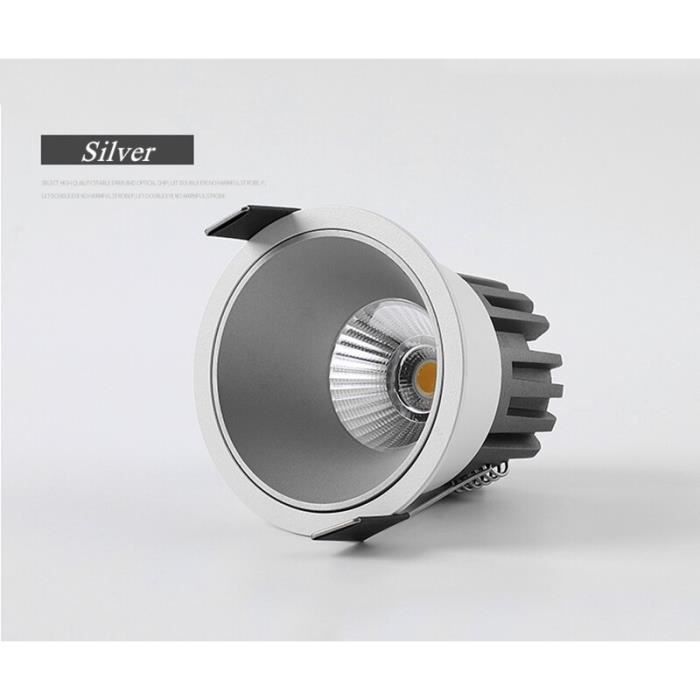 SPOTS,White and Silver-9W-6000K--Spot lumineux LED encastrable pour le ...
