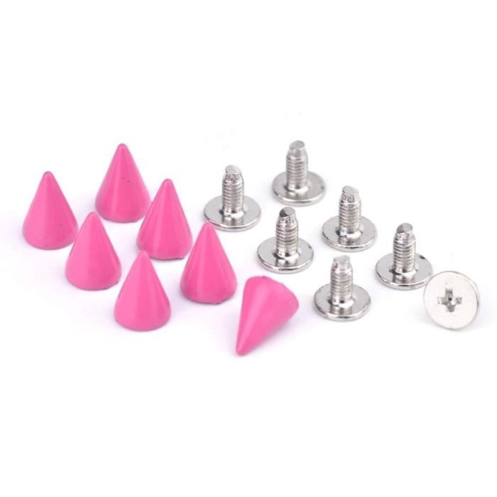 RIVET,Pink--rivets à vis cône Style Punk, 20 pièces, pointes à balles ...