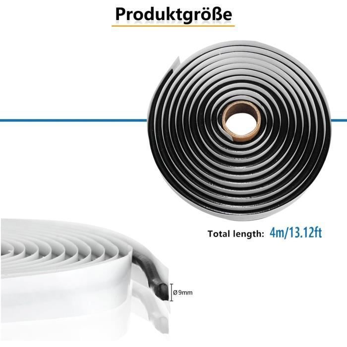 Ruban en butyle (9mm*4m), cordon rond en butyle autocollant,réparation ...