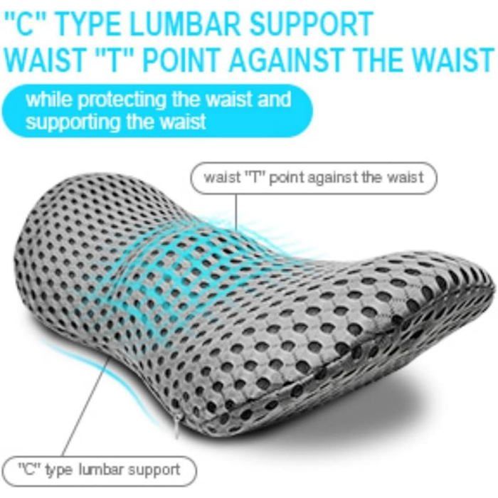 Appui Lombaire Érgonomique pour Fauteuil De Bureau Canapé Coussin ...