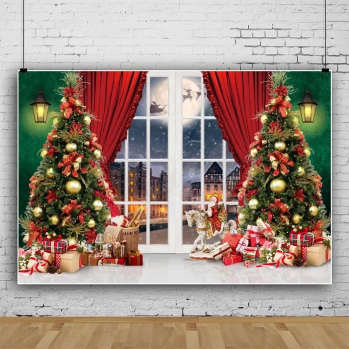 Toile de Fond Noel 2.1x1.5m, Fond Photo Noel Cheminee, Fond Photo ...
