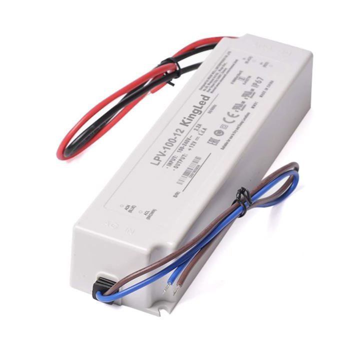 Transformateur - King Led - 100W - IP67 - Plastique - DC 12V ...