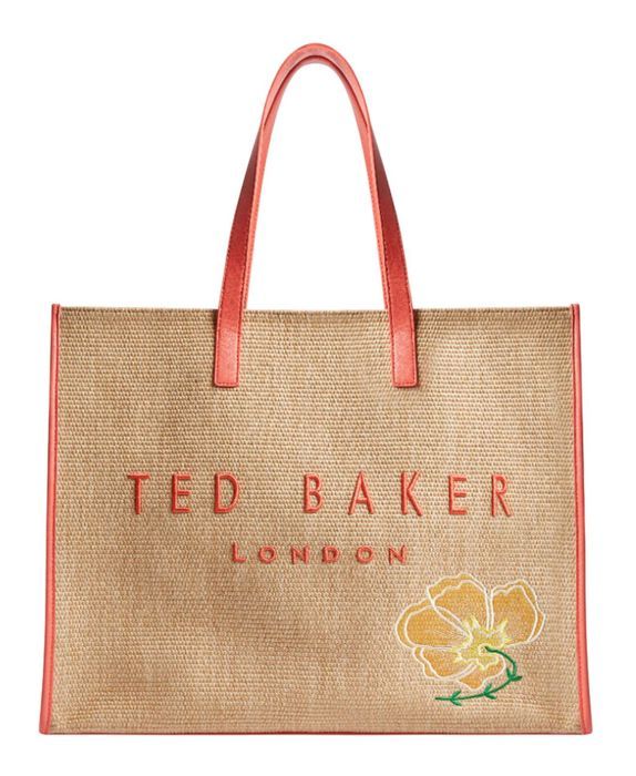 Ted Baker Sac shopper orange pour femme - Floraff Floral Raffia Icon ...