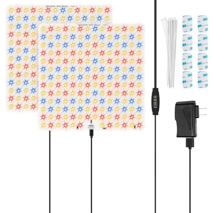 Pack 2 lampes LED spectre complet, minuterie 3/9/12H et 10 niveaux ...