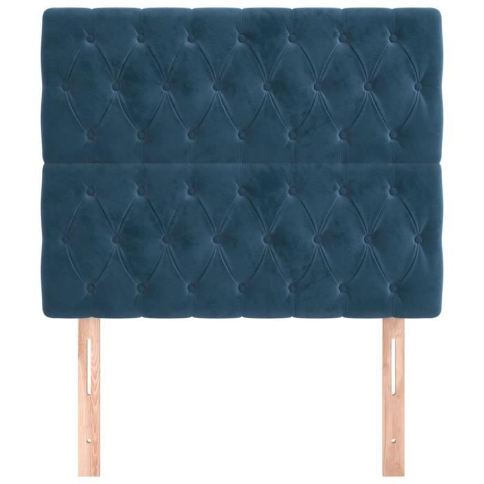 Ayhao2 Têtes de lit 2 pcs Bleu foncé 90x7x78/88 cm Velours AB3116708 ...