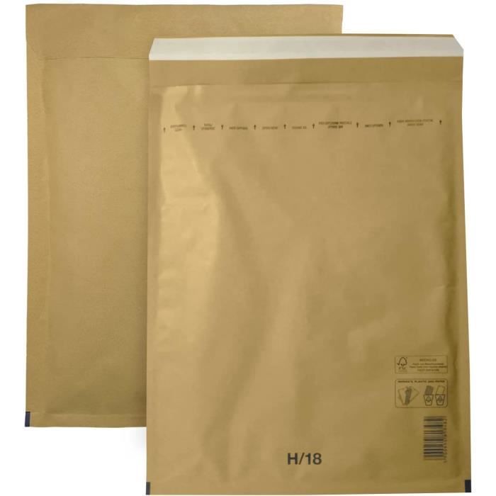 50 Enveloppes À Bulles D'Air H18 290 X 370 Mm Enveloppe À Bulles Marron ...