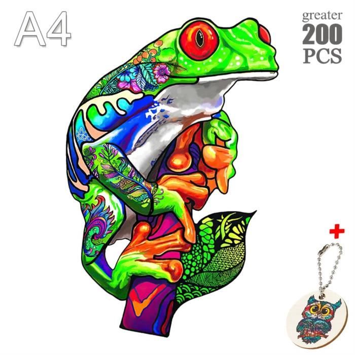 Puzzle animal irrégulier - QWA - QWA-04-A4-W - 200 pièces - Couleurs ...