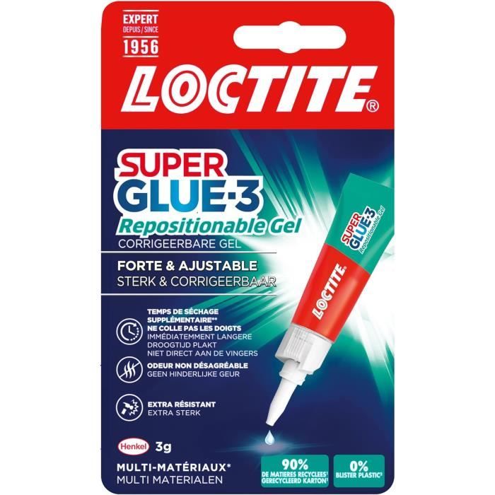 Super Glue-3 Repositionable Gel, colle transparente & puissante, colle ...