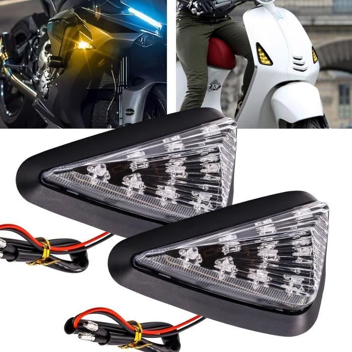 Set Of 2 Led Indicators For Motorcycle - 12 V - Smoked Triangle - Flush ...