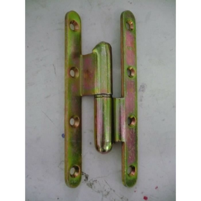 Paumelle coudée droite 140 mm bout rond bichromatée - Cdiscount Bricolage