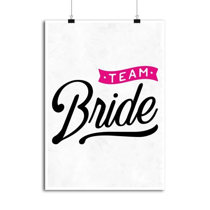 Affiche team bride A3 White - Cdiscount Maison