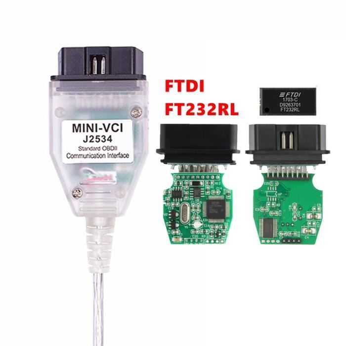 MINI VCI – FTDI FT232RL FT232RQ MINI-VCI J2534 pour Toyota TIS ...