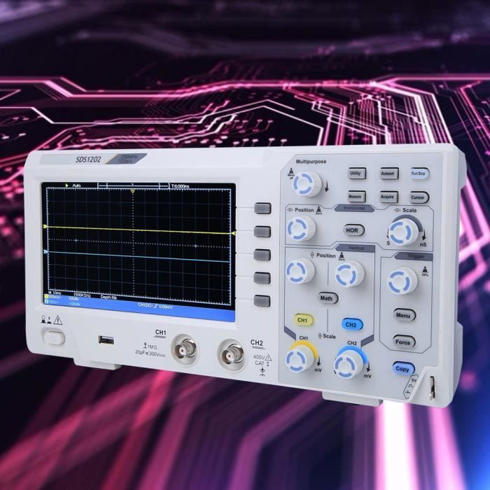 ARAMOX Oscilloscope 200 MHz Oscilloscope Numérique Multifonction LCD à 2 Canaux OWON SDS1202 200 ...