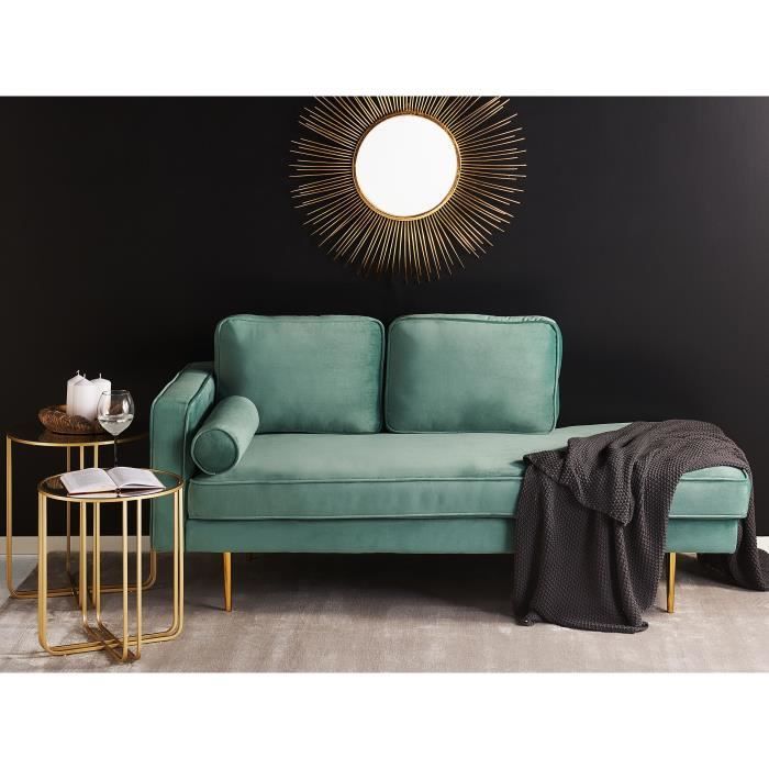Sofa - Miramas - Velours vert menthe - Cote gauche - Cdiscount Maison