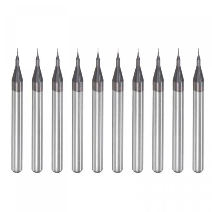 Terminal Mill Cnc Router Embout, 0.2Mm X 1Mm 1-8" Tige Diamant Film Revêtu Carbure Gravure ...