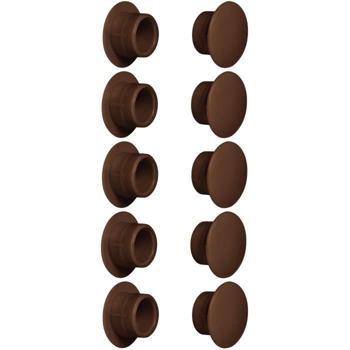 Cache trou - CYCLINGCOLORS - 15mm - Marron foncé RAL 8014 - Lot de 10 ...