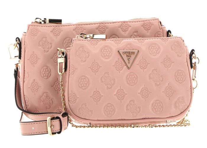 GUESS Sac à épaule bandoulière rose pour femme - LA Femme Double Pouch ...