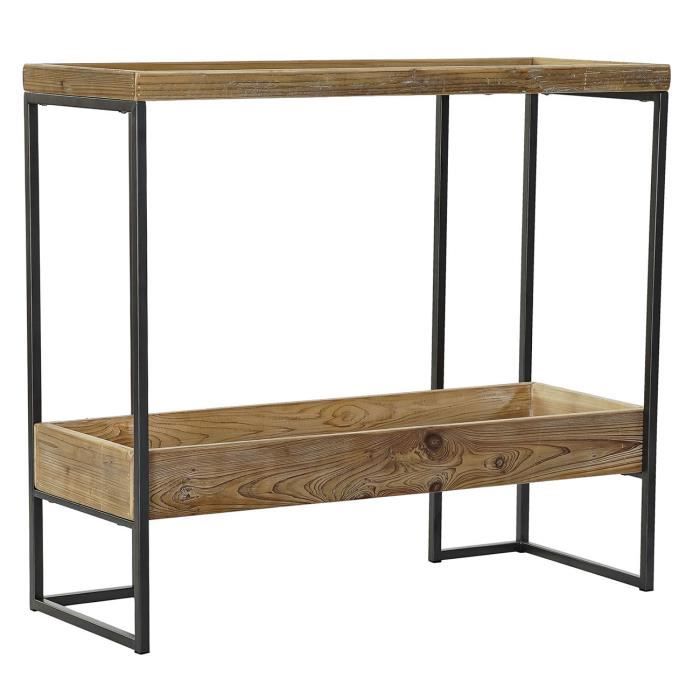 Console Table console en bois de sapin et métal coloris marron clair ...