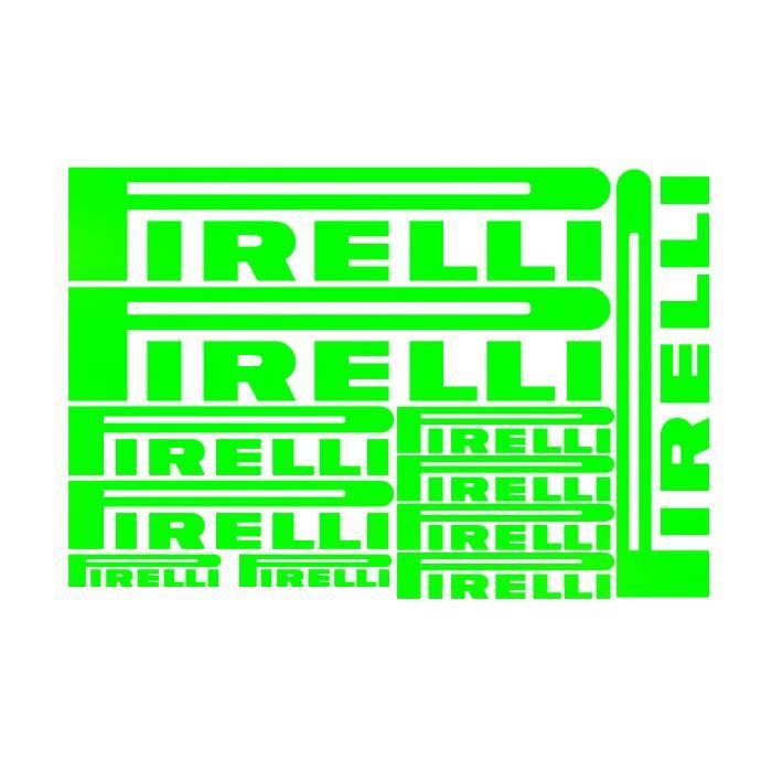 11 stickers PIRELLI – LIME – 70 à 250mm RENAULT PEUGEOT CITROEN VW AUDI ...