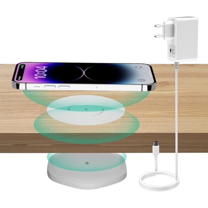 Chargeur Sans Fil Invisible, Chargeur Induction Encastrable Sous Bureau ...
