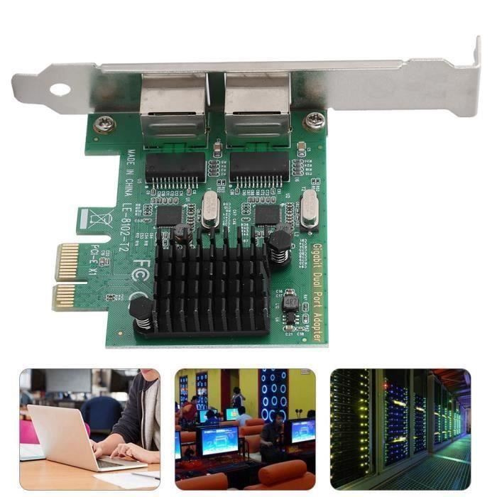Sunshine-Yoidesu Carte réseau PCI-E double port Gigabit Ethernet Carte ...