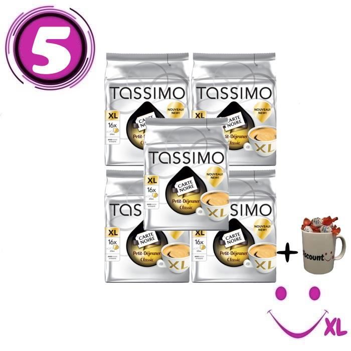 5 Tassimo Carte Noire Petit Dejeuner XL + Mug Offert - Cdiscount Au ...